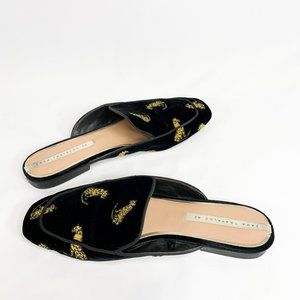 Zara | Shoes | Zara Trafaluc Velvet Leopard Black Mule Slides | Poshmark